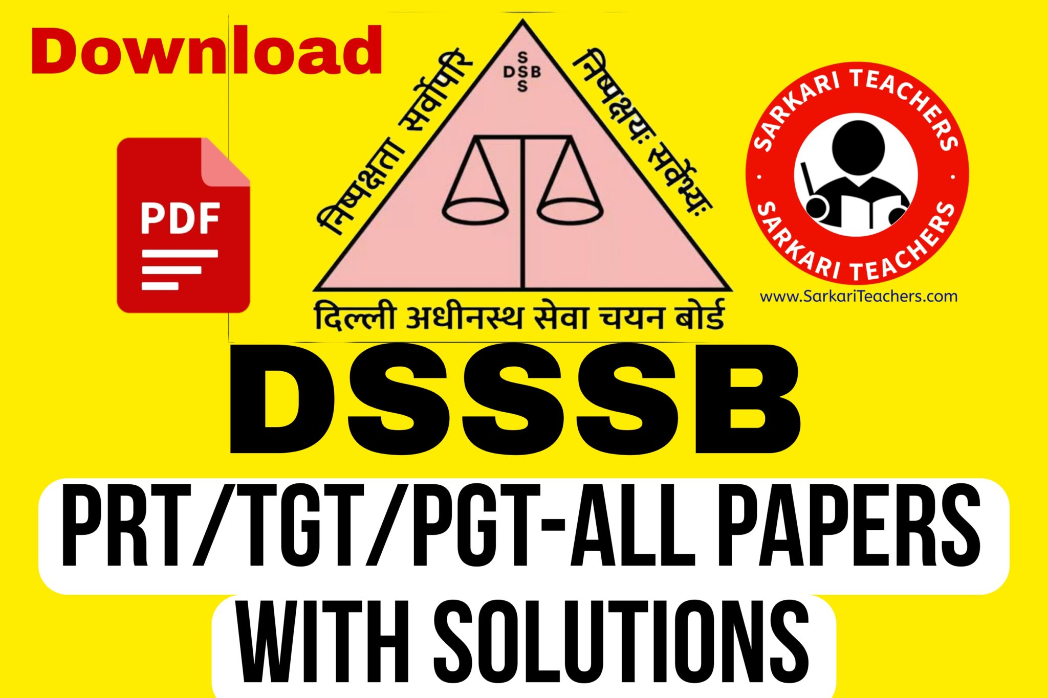 Free DSSSB TGT/PGT Old Question Papers with Answer Keys - Sarkari Teachers